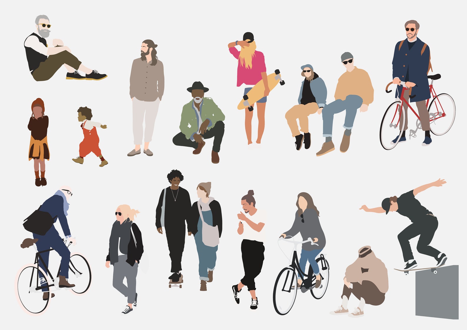 15 Flat Vector People Illustrations 5 Digital file png | Etsy 15 Flat Vector People Illustrations 5 Digital file png | Etsy