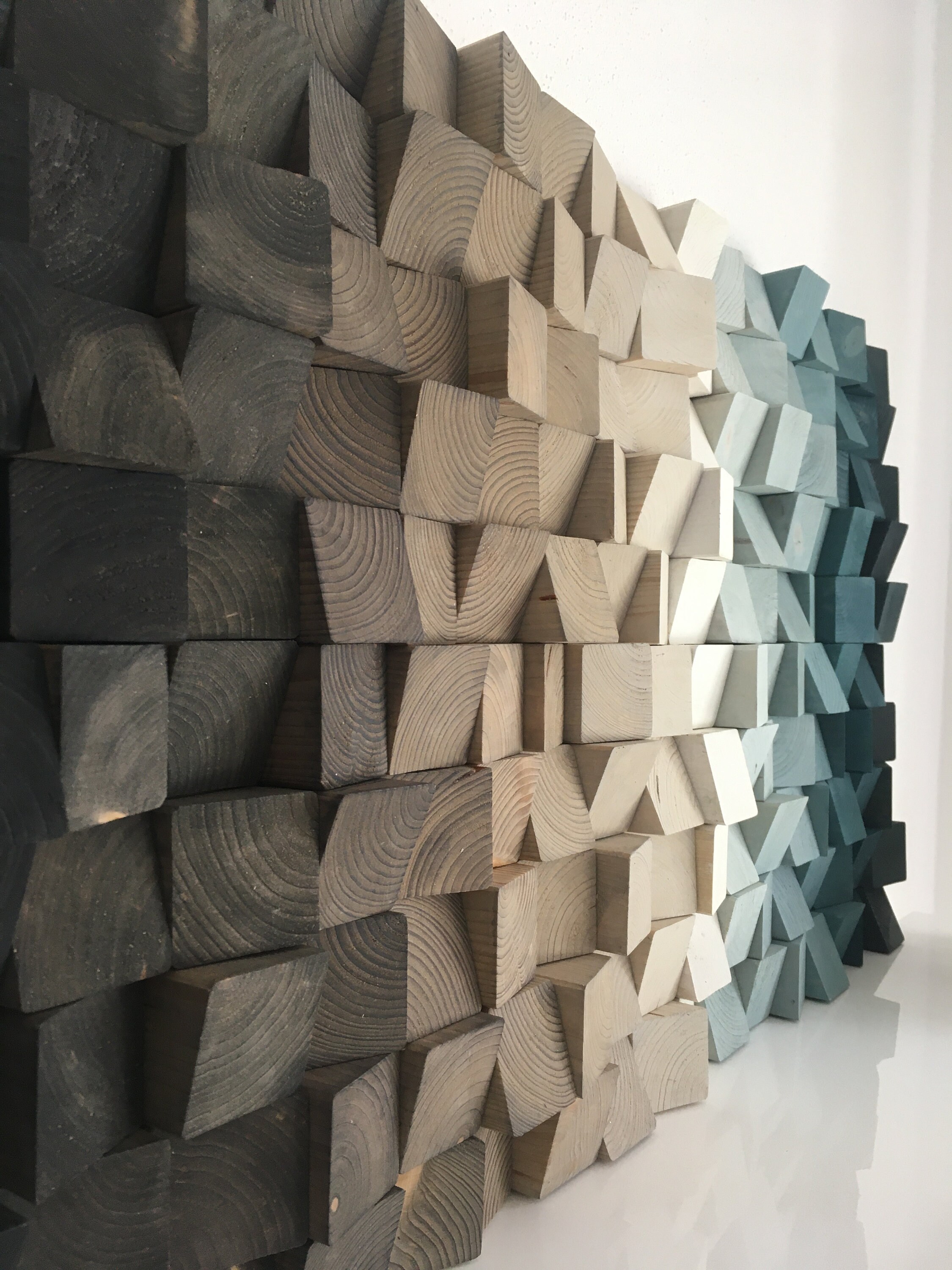 Hout mozaïek afbeelding 3D kunst aan de muur hout moderne - Etsy Nederland