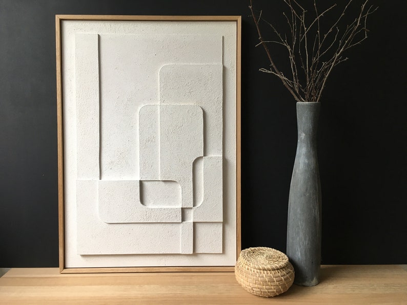 Reliëf kunst aan de muur muur decor minimalisme moderne - Etsy Nederland