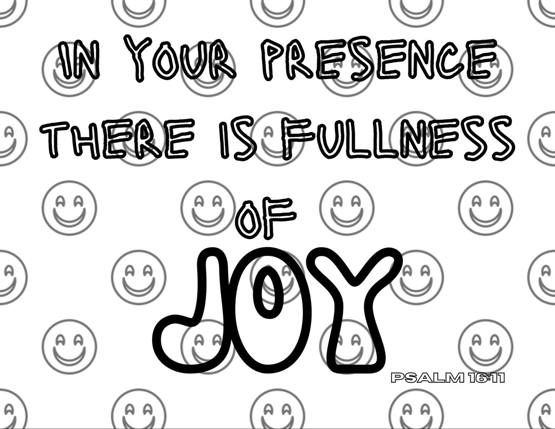 Bible Scripture Coloring Sheet Psalm 16:11 - Etsy
