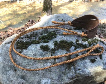 Paracord and Leather Cupped Pouch Shepherd Sling HANDMADE by David the ...