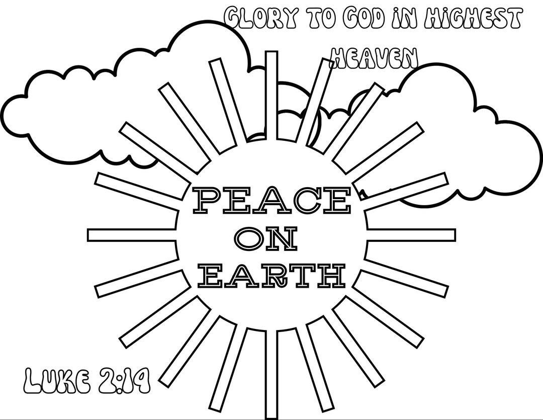 Bible Scripture Coloring Sheet Luke 2:14 - Etsy