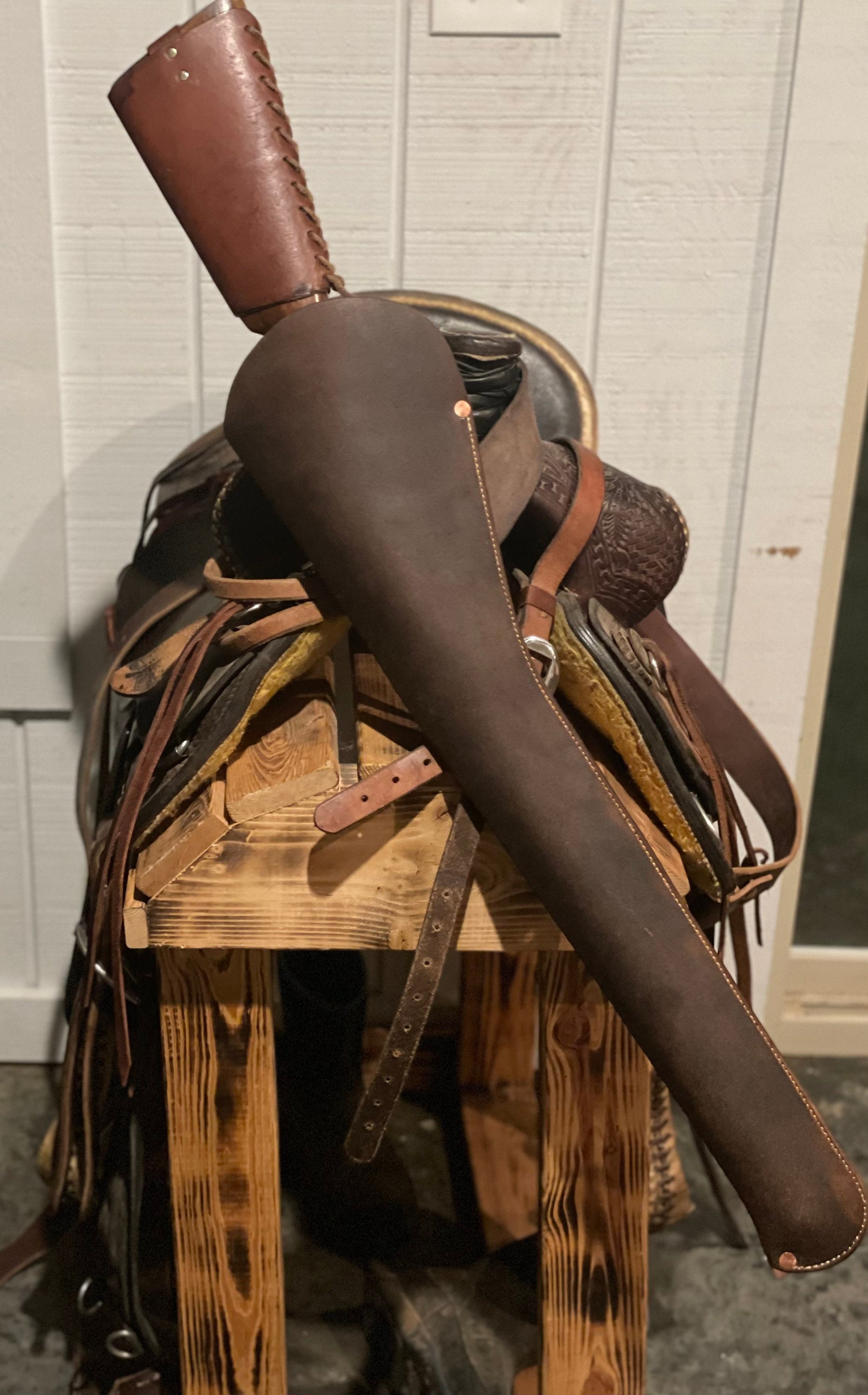 Rifle Scabbards On Horseback