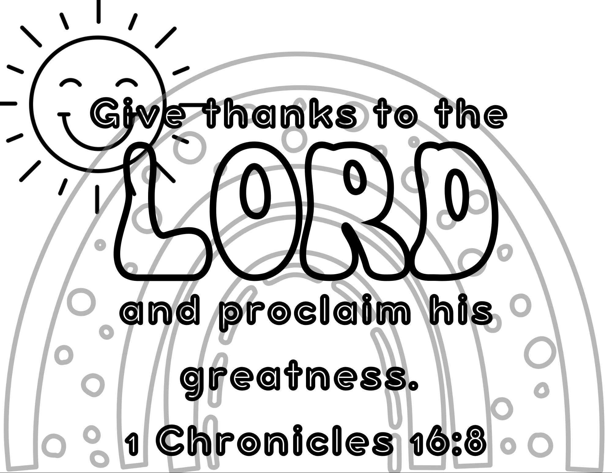 Bible Scripture Coloring Sheet 1 Chronicles 16:8 - Etsy