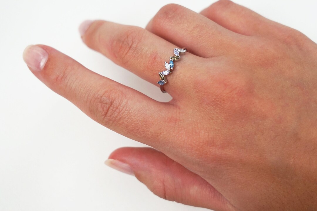 Eva Ring, 925 Sterling Silver Ring, Colored Zirconite Ring, Elegant ...