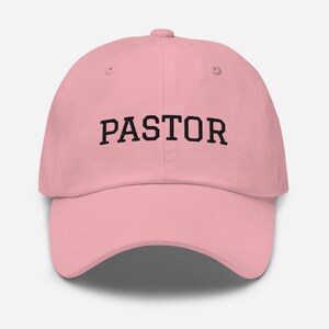 Pastor Embroidered Hat Chino Cotton Twill Adjustable Strap Curved Visor ...