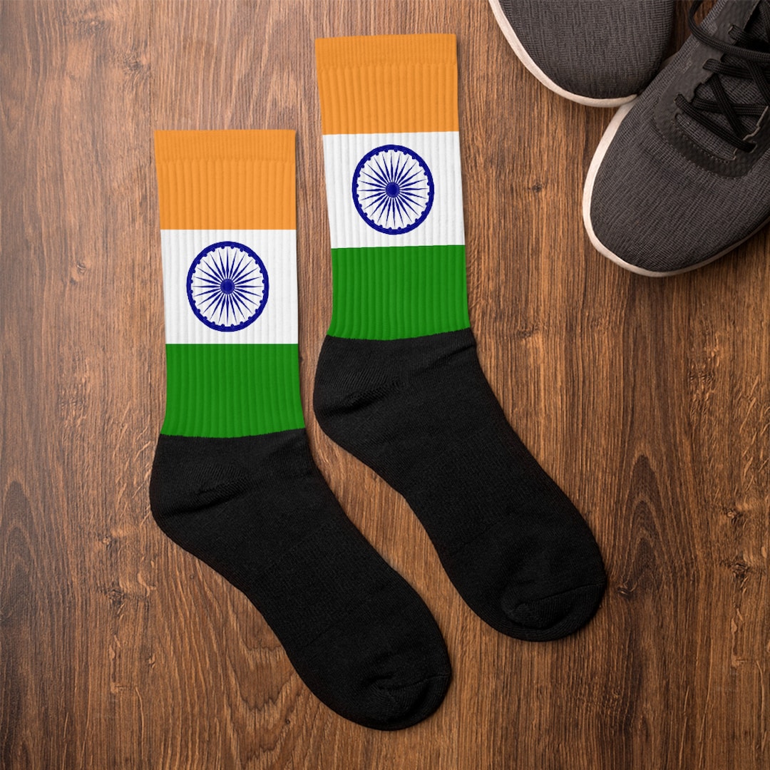 India Socks - Indian Flag Inspired Sublimation Print, Adult Unisex ...