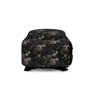 Black Rose Backpack - Blooming Roses, Floral, Garden Flowers, Pattern ...