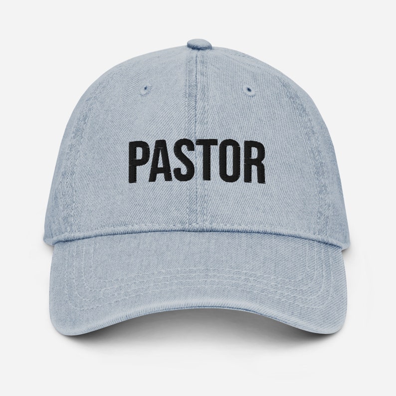 Pastor Denim Hat Embroidered Cap Christian Career Job Themed - Etsy