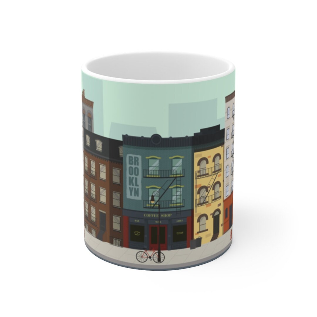 Brooklyn Coffee Mug: NYC Architecture, Travel Gift - Etsy