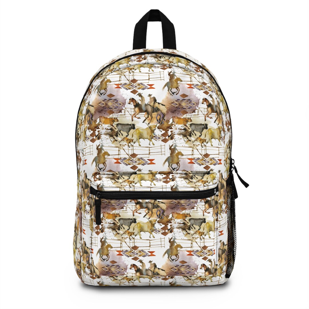 Cowboy Backpack - Western Inspired Vintage Style Watercolor Print ...