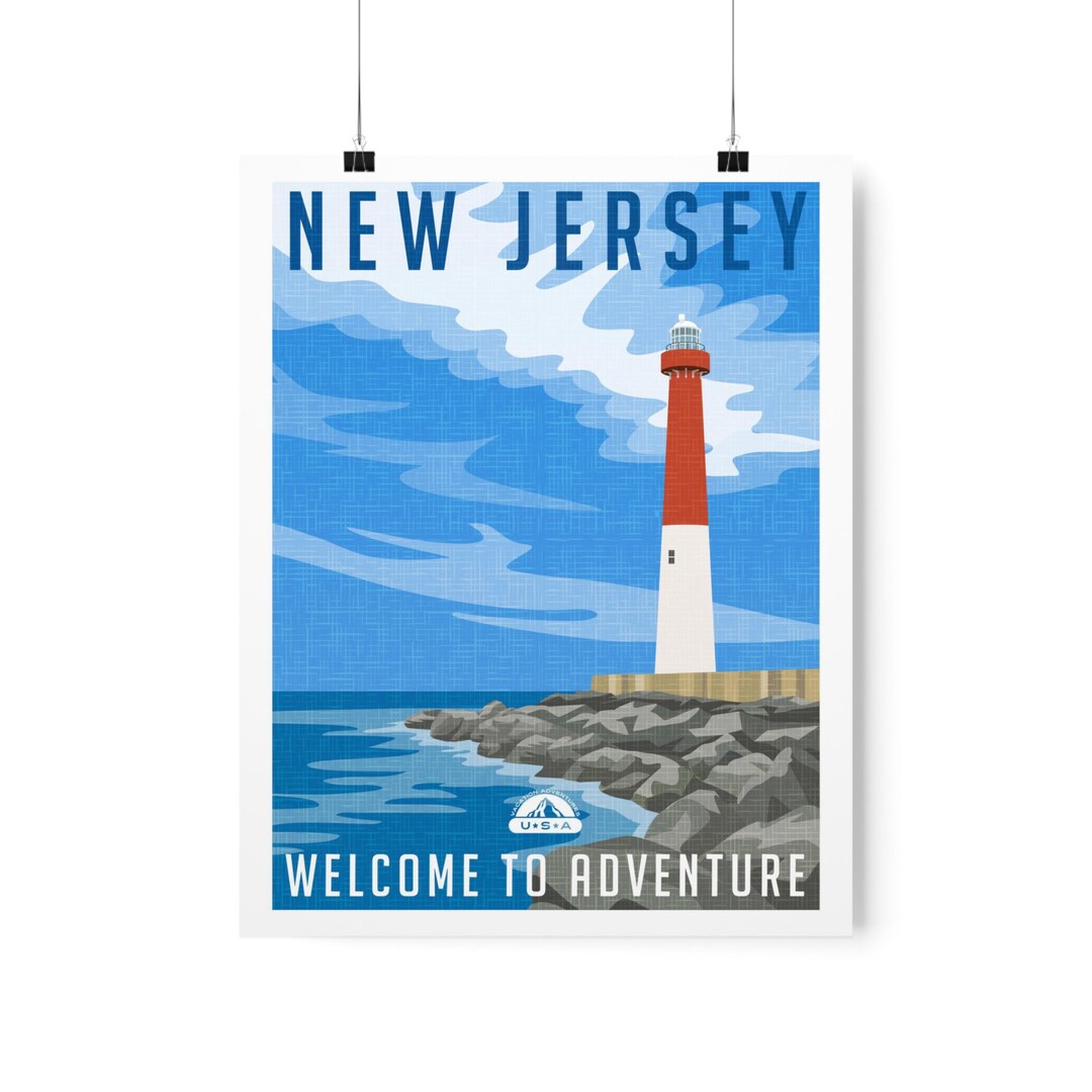 New Jersey Travel Poster Premium Matte Vertical Print New Jersey Print ...