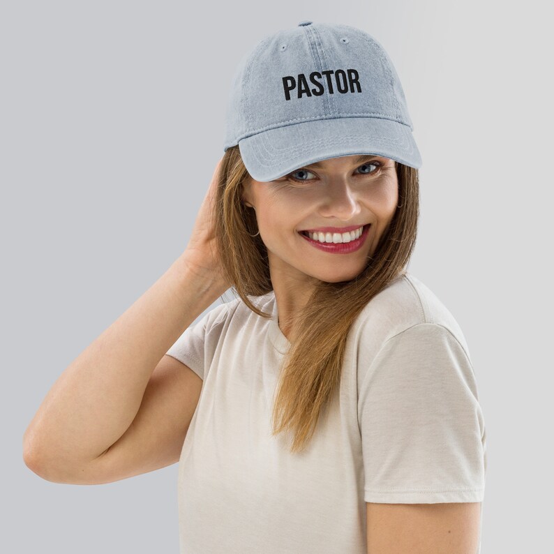Pastor Denim Hat Embroidered Cap Christian Career Job Themed - Etsy