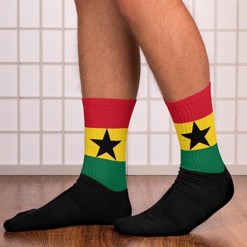 Ghana Travel Themed Socks Ghanaian Flag Inspired Sublimation | Etsy