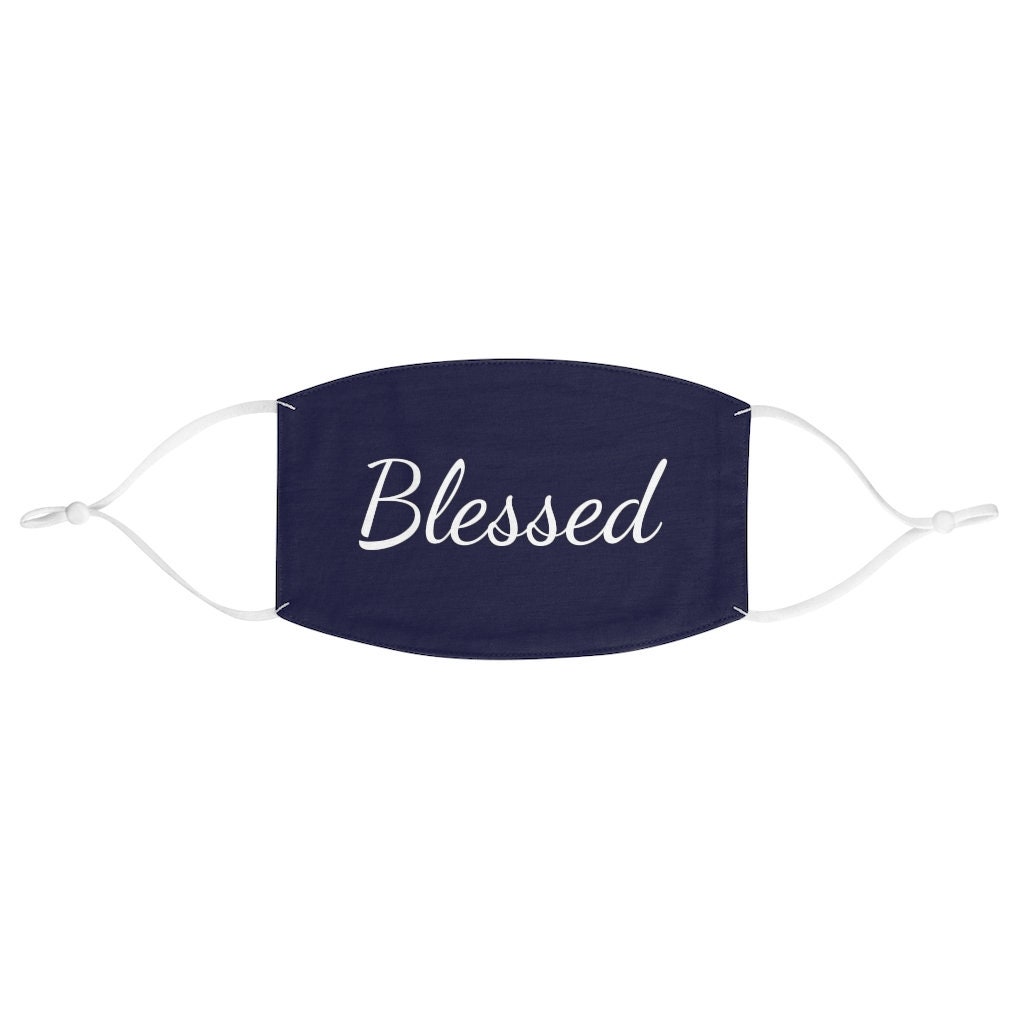 Blessed Cloth Face Mask Dark Navy Blue Church Christian Faith | Etsy