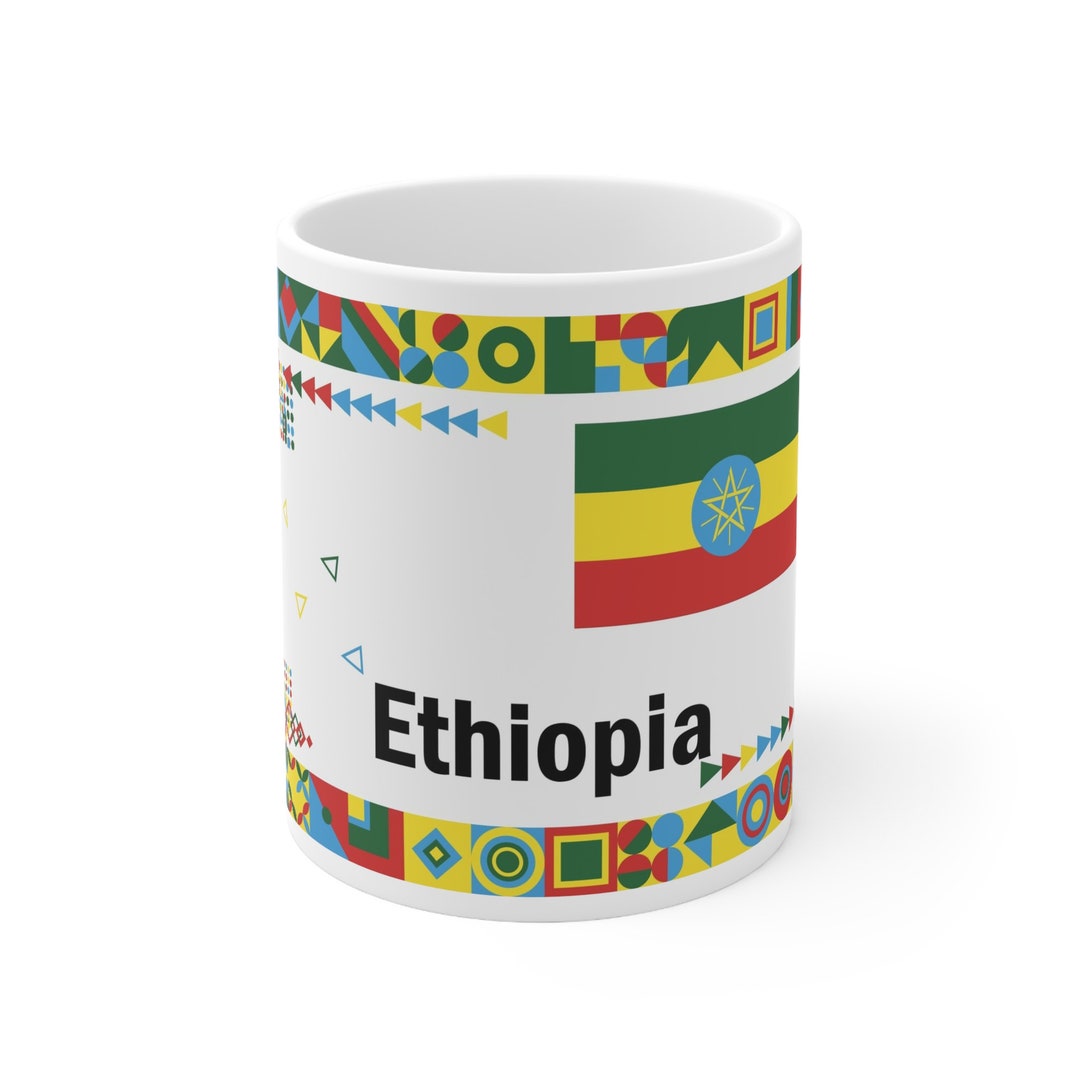 Ethiopia Coffee Mug 11oz - Ethiopian World Travel Themed, Banner, Flag ...