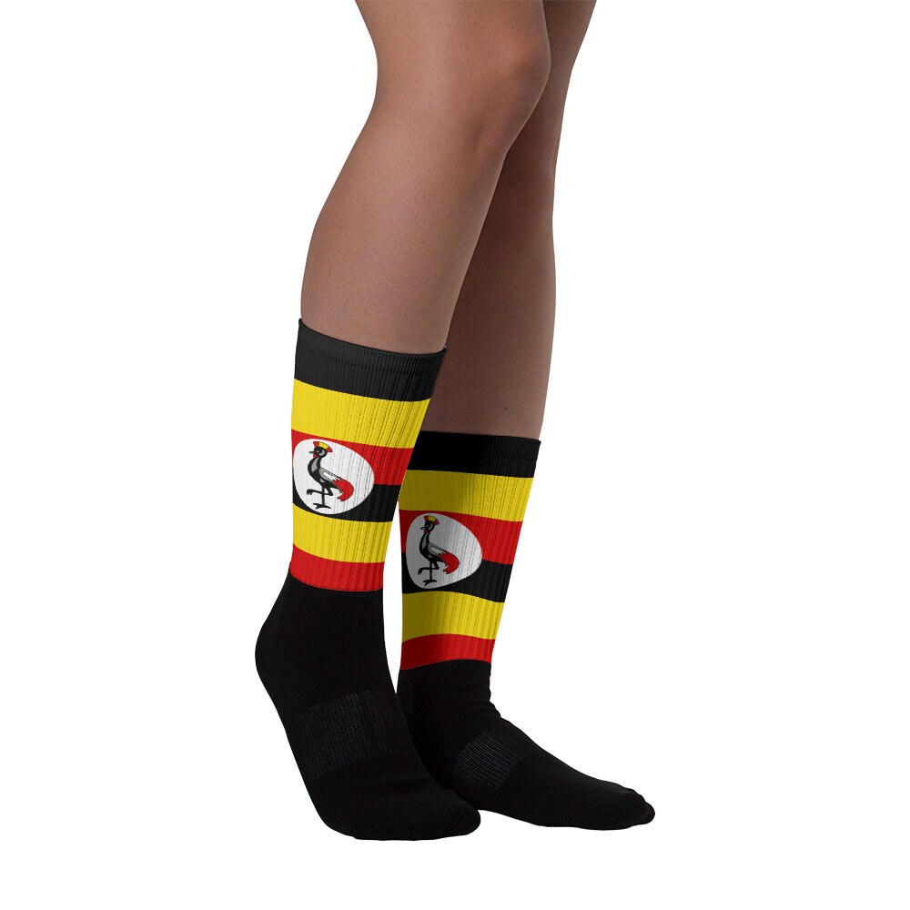 Uganda Travel Themed Socks Ugandan Flag Inspired Sublimation - Etsy