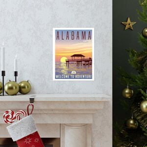 Alabama Travel Poster Premium Matte Vertical Print Retro Alabama Print ...