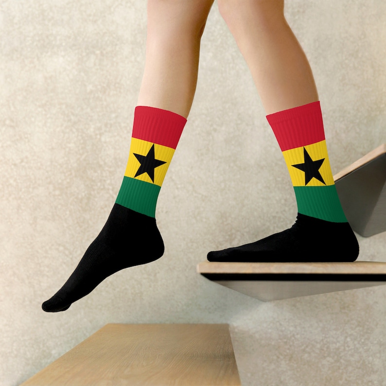 Ghana Travel Themed Socks Ghanaian Flag Inspired Sublimation | Etsy
