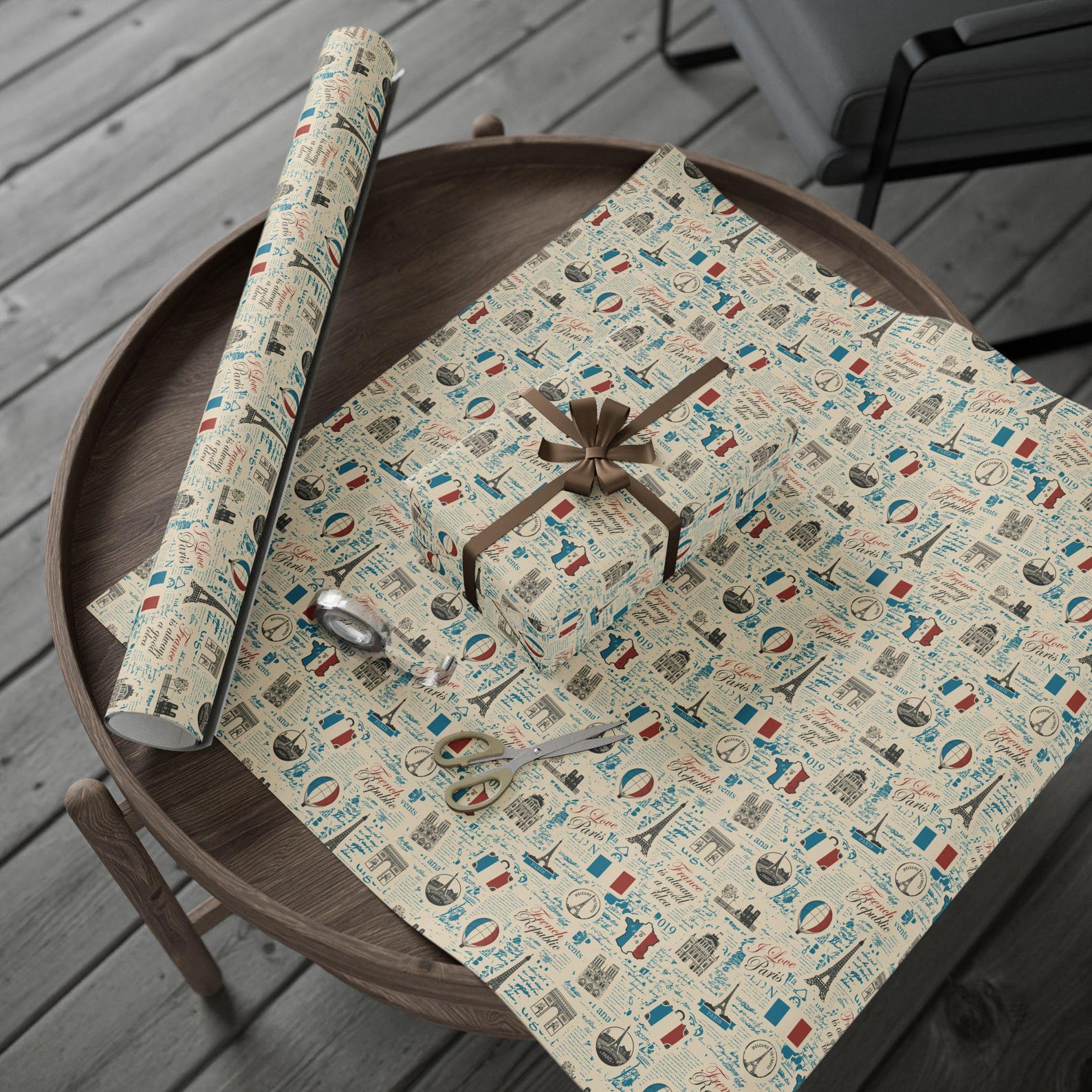 Parisian Newspaper Wrapping Paper: Eiffel Tower Gift Wrap - Etsy