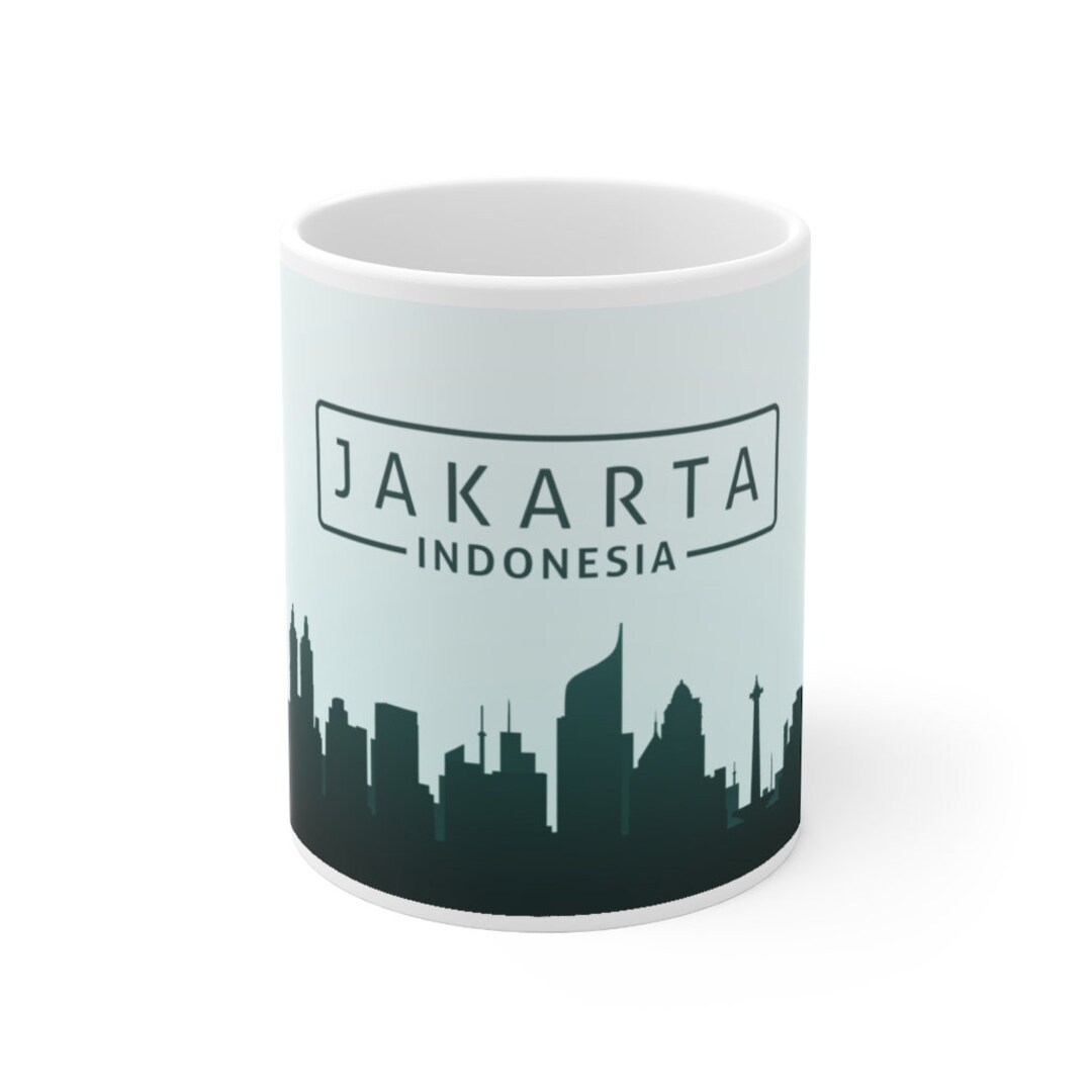 Jakarta Coffee Mug 11oz City Landmarks Skyline Architecture Indonesia ...