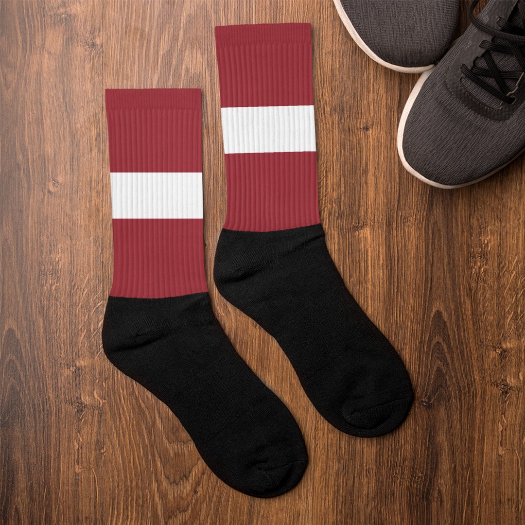 Latvia Socks - Latvian Flag Inspired Sublimation Print, Adult Unisex ...