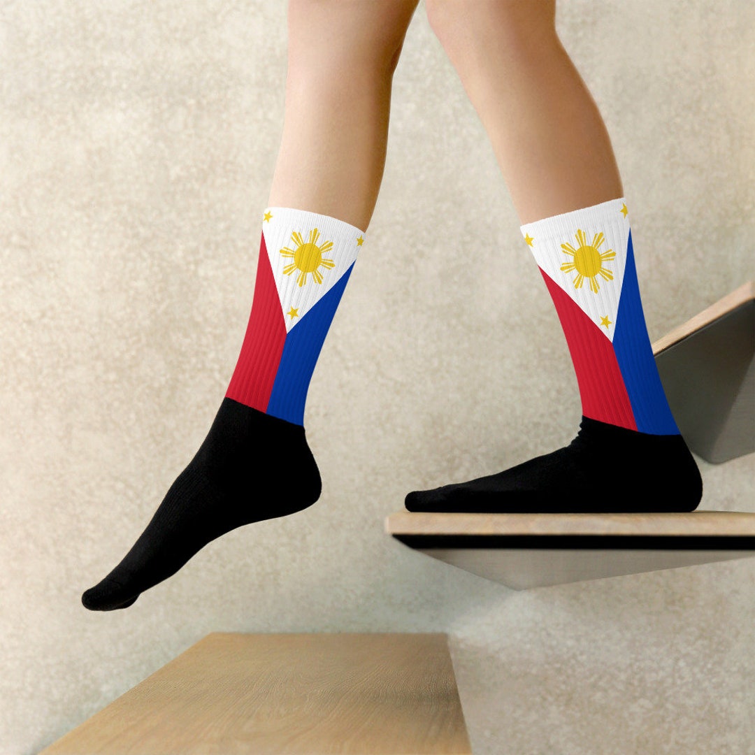 Philippines Flag Socks: Filipino Pride Crew Socks, Unisex Travel Gift ...