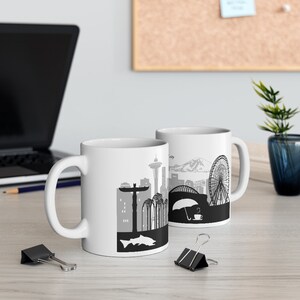 Seattle Coffee Mug 11oz City Landmarks Skyline Architecture Washington ...