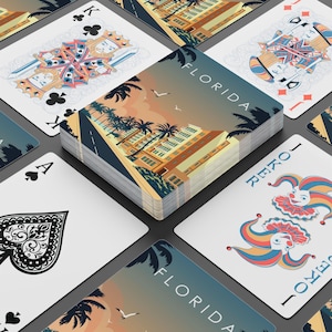 Florida Beach Playing Cards | Retro Art Deco Deck - Etsy