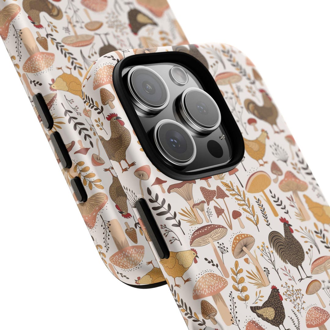 Farmhouse Rooster Phone Case: Rustic Mushroom Cottagecore Design - Etsy