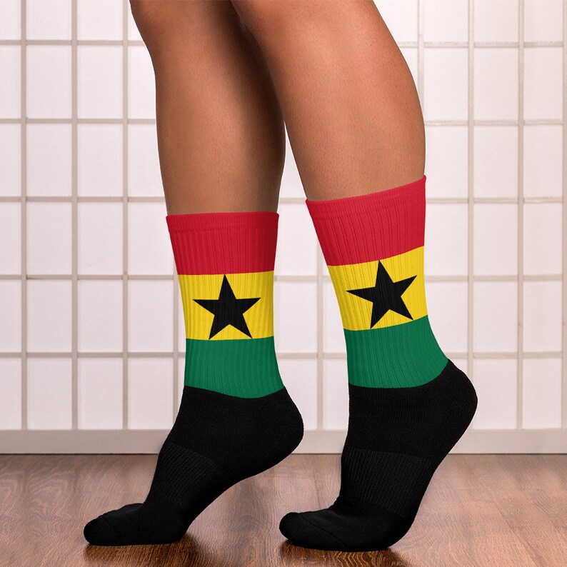 Ghana Travel Themed Socks Ghanaian Flag Inspired Sublimation | Etsy