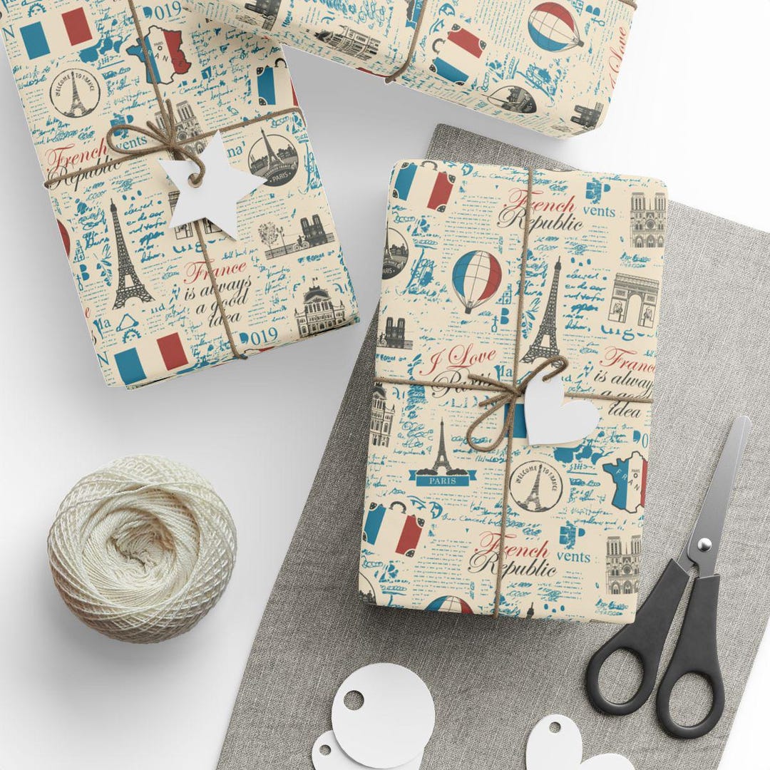 Parisian Newspaper Inspired Wrapping Paper - Gift Wrap for Birthday ...