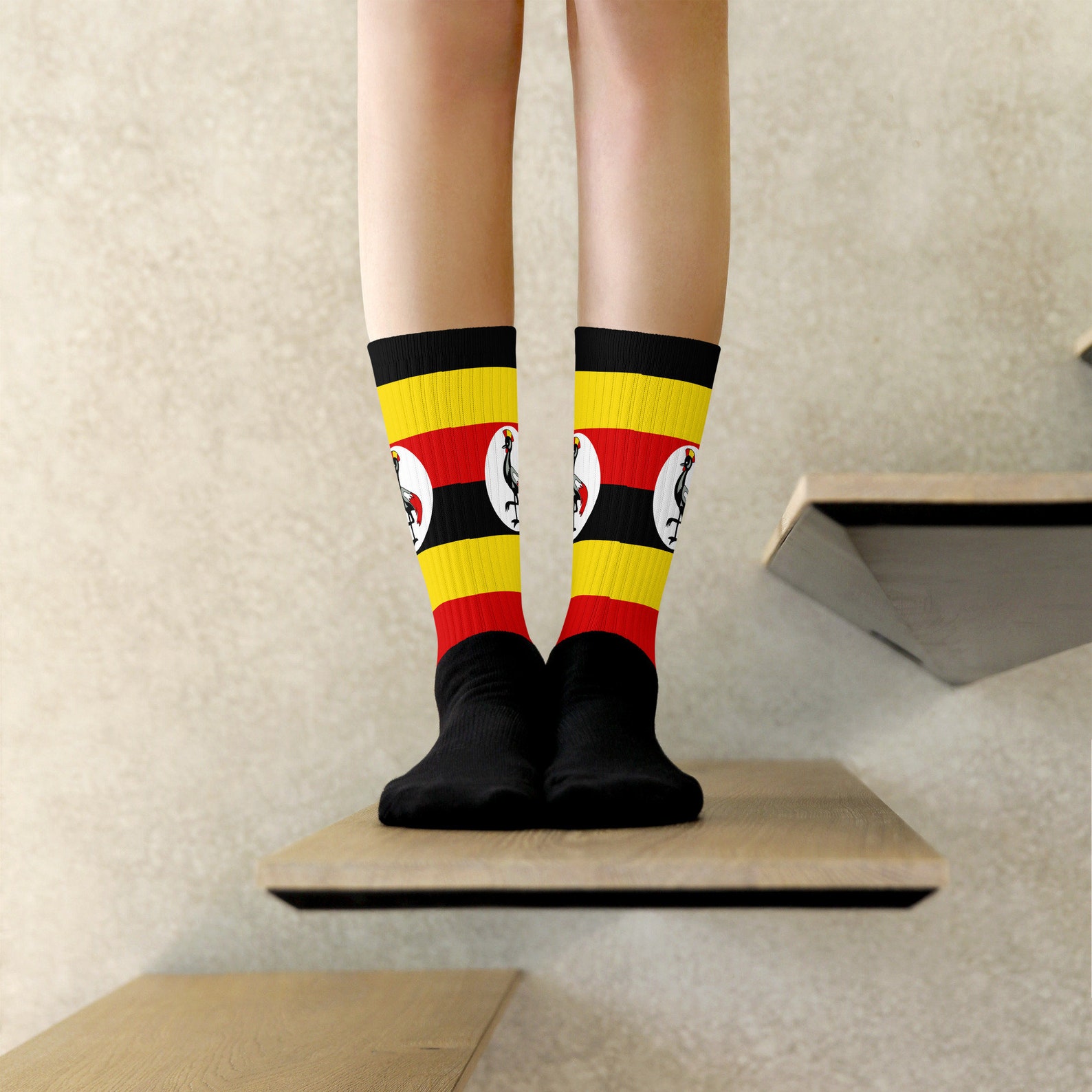 Uganda Travel Themed Socks Ugandan Flag Inspired Sublimation - Etsy