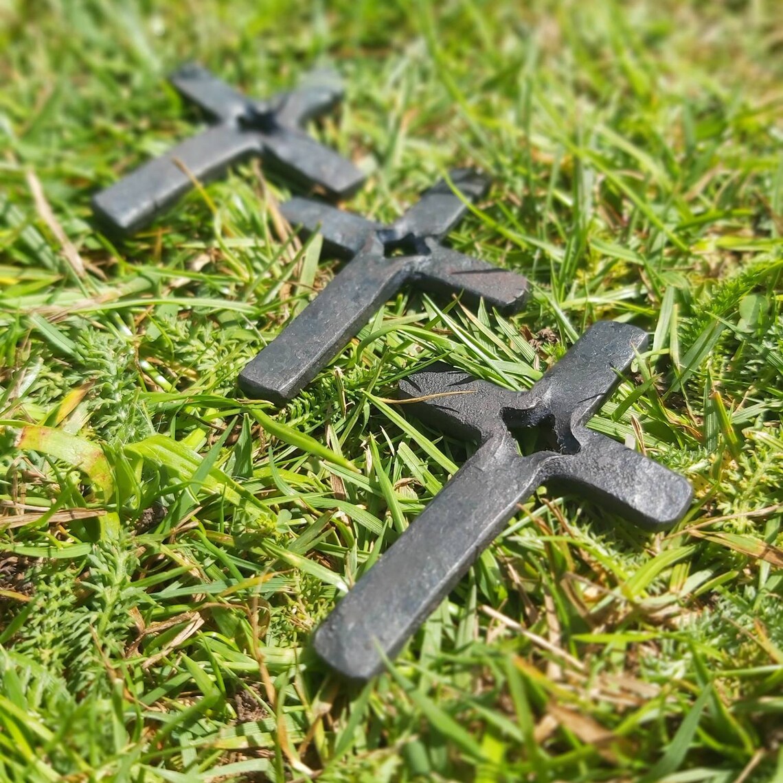 Hand Forged Cross Necklace With Black Cord Large - Etsy