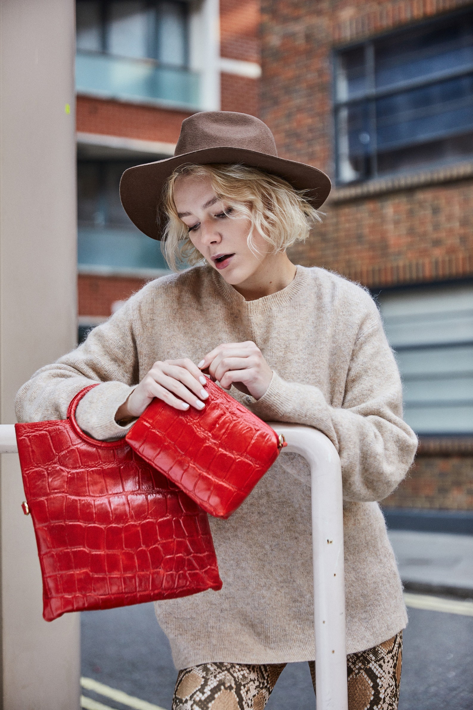 Red Croc Print Shopper Bag / Red Shoulder Bag / Red Crossbody - Etsy UK