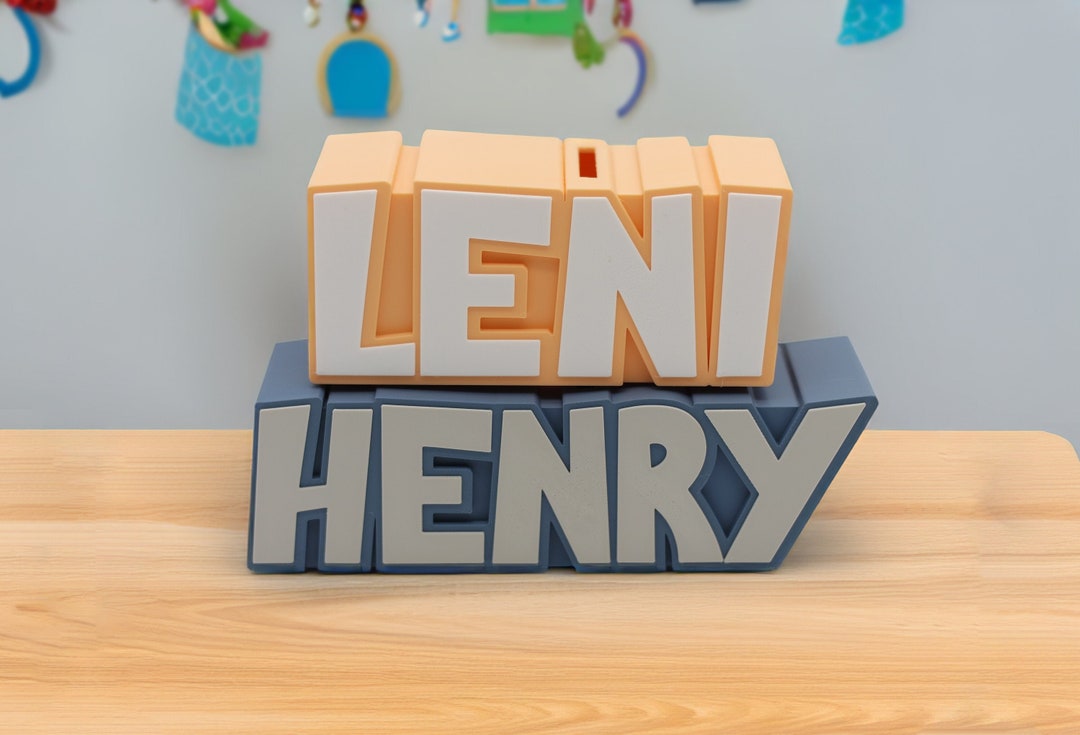 Personalized Piggy Bank With Name for Children, Two-tone - Gift Idea ...