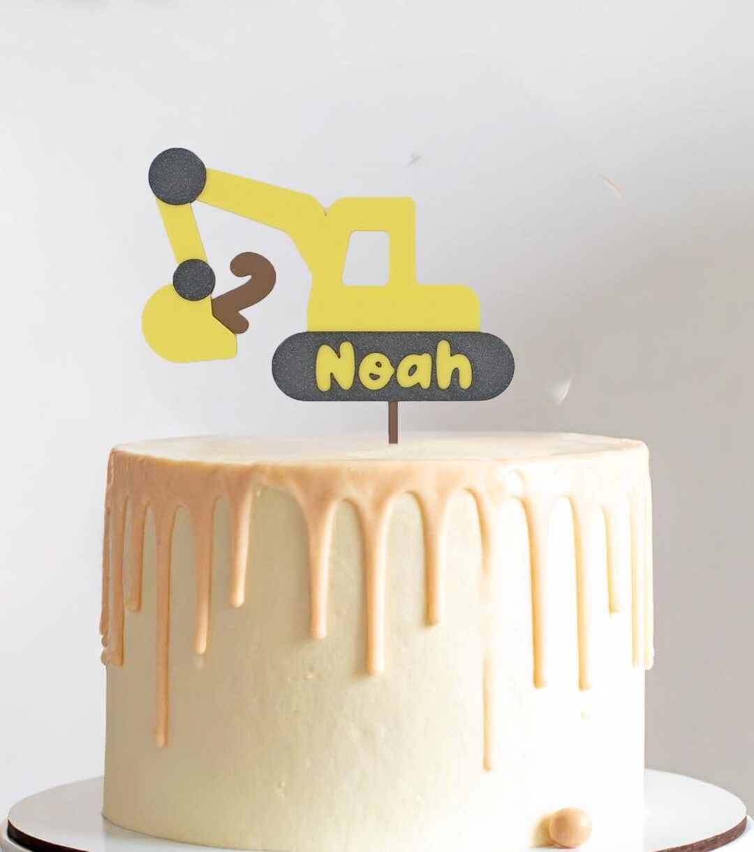 Excavator Cake Topper / Cake Topper With Number and Name for Birthdays ...