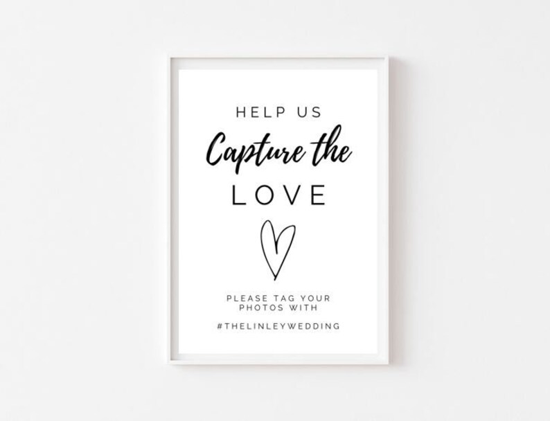 Help Us Capture the Love Capture the Love Wedding Hashtag - Etsy