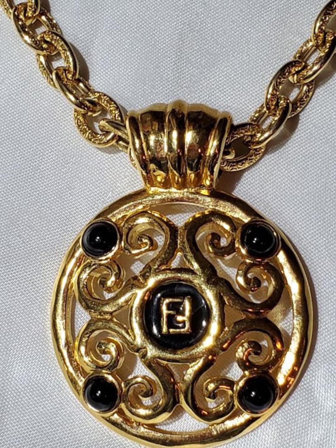 Fendi Glorious Classic Pendant, Heavy Gold Content, Adjustable Chain ...