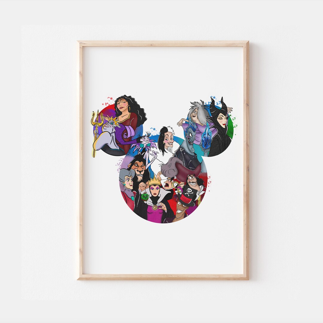 Disney Villains Print Ursula Maleficent Cruella Maleficent - Etsy