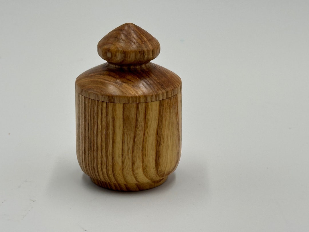 Turned Wood One-of-a-kind Salt Cellar With Fitted Lid Handcrafted From ...