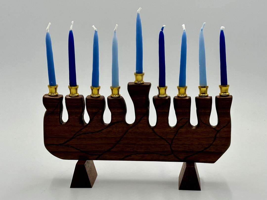 Hanukkah Menorah Hand-carved From Black Walnut Wood - Etsy