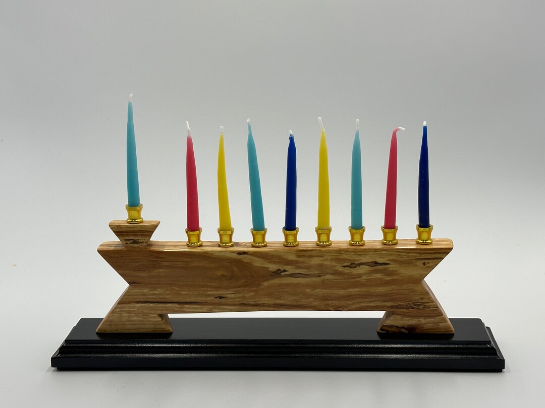 Carved Wood Hanukkah Menorah - Etsy