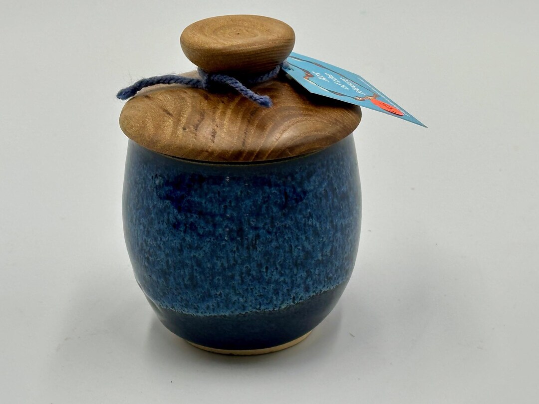 Handmade Salt Cellar With Fitted Lid Crafted From Pottery and Wood - Etsy