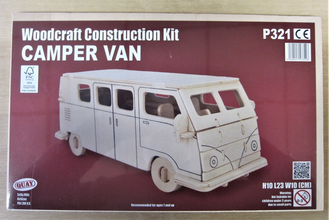 CAMPER VAN Woodcraft Construction Kit 3D Wooden Model Puzzle - Etsy UK