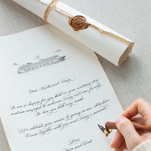 Custom Calligraphy Scroll With Wax Seal Handwritten Love Letter ...