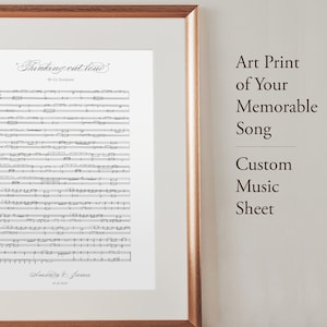 Framed Music Sheet Custom Sheet Music Art Print Song Sheet Personalized ...