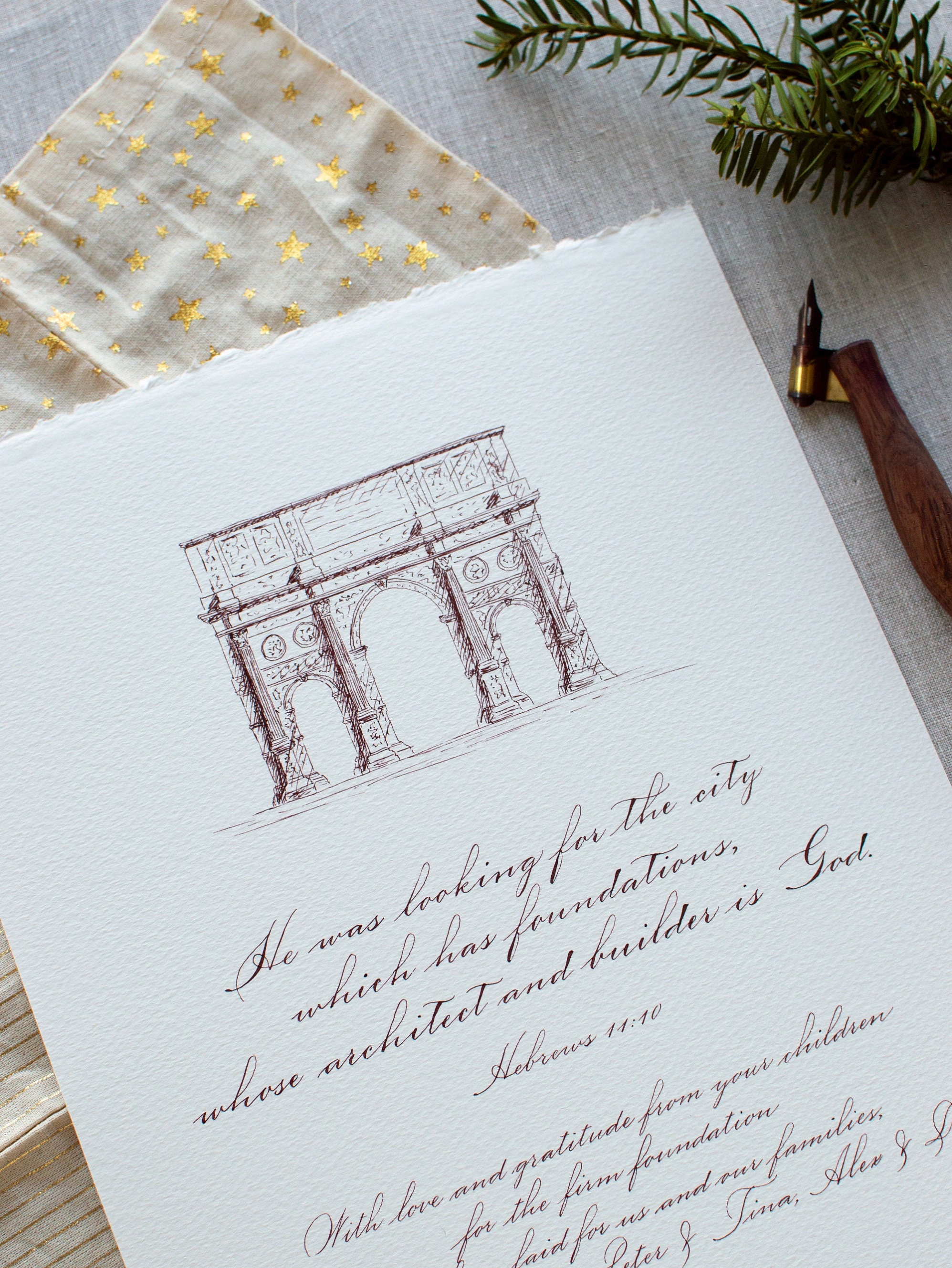 Custom Calligraphy Print Architect Gift Letter Handwritten Letter to ...
