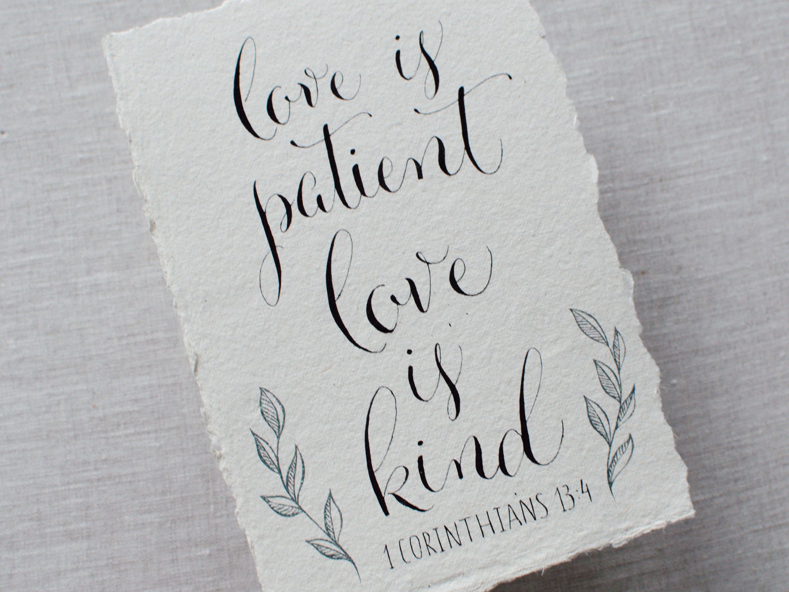 Custom Calligraphy Card Lettering Card Personalized Calligraphy Love is ...