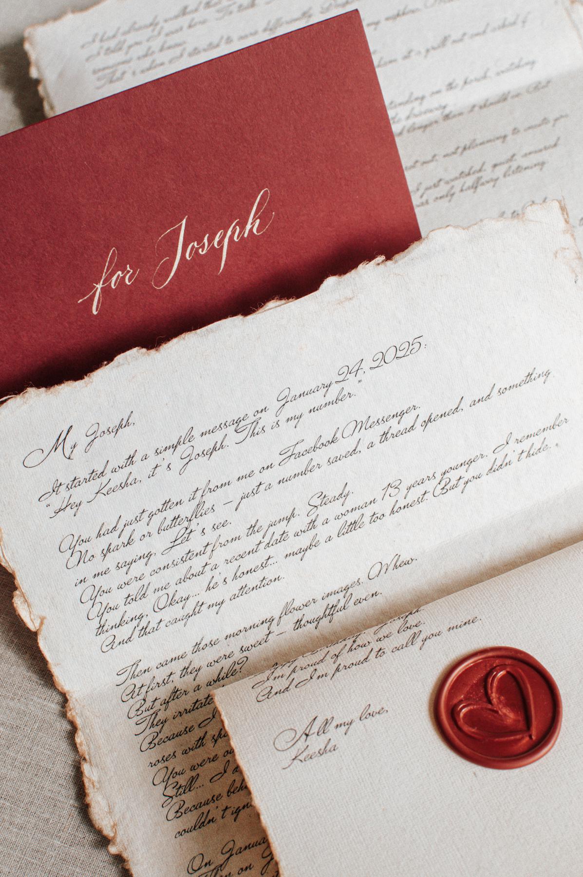 Personalized Love Letter Comfort Letter Wax Sealed Letter Wedding Vow ...